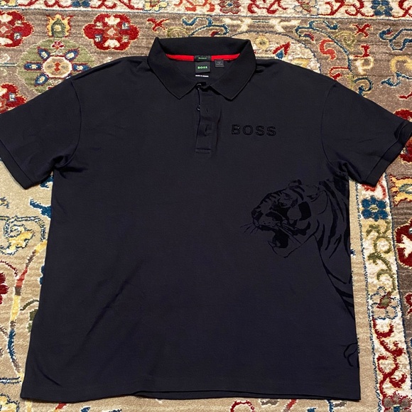 Boss | Shirts | Boss Mens Polo Shirt With Tiger Motif | Poshmark